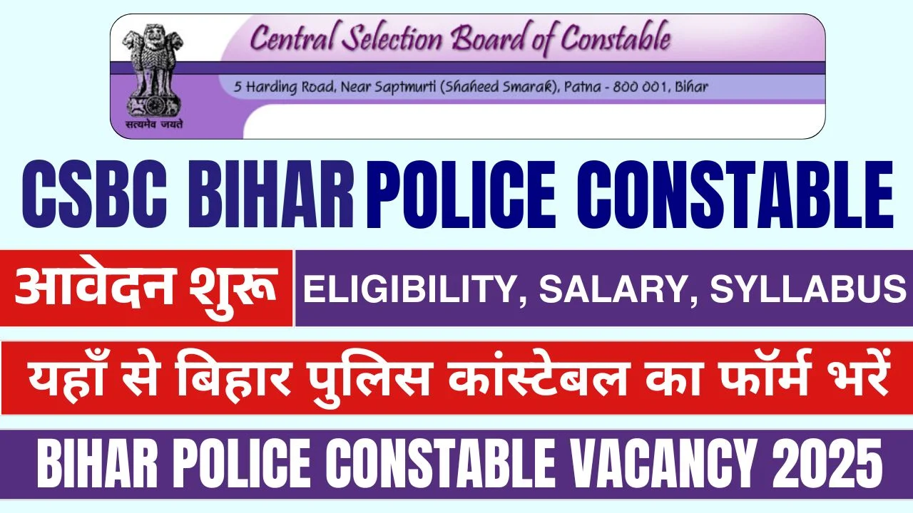 Bihar Police Constable Vacancy 2025 Apply Online for 19838 Post