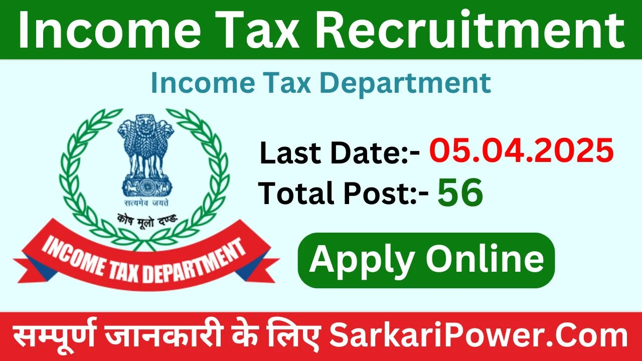 Income Tax Recruitment 2025 Apply Online, Eligibility, Fee, Last Date